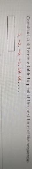 Solved Construct A Difference Table To Predict The Next Term