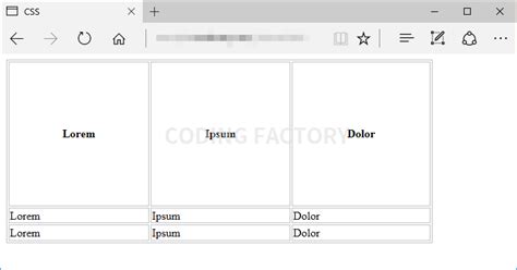 Css Tutorial 표 꾸미기 크기 Coding Factory