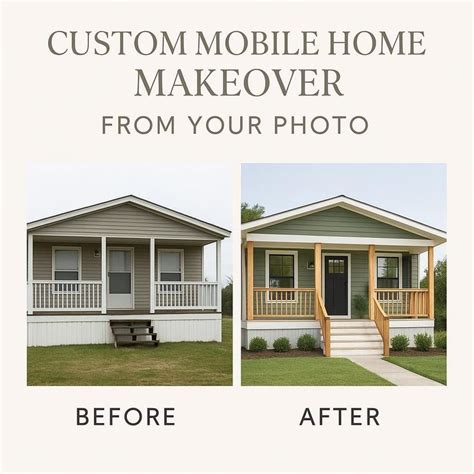 Custom Mobile Home Makeover From Your Photo Curb Appeal Before