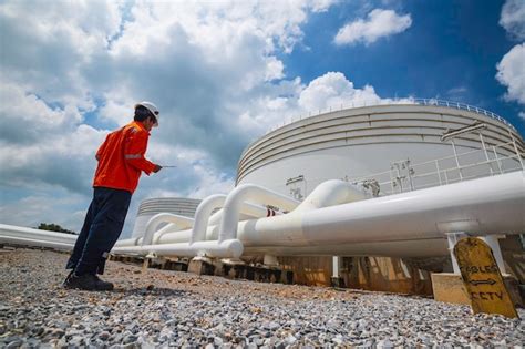 premium photo male worker inspection at steel long pipes and pipe