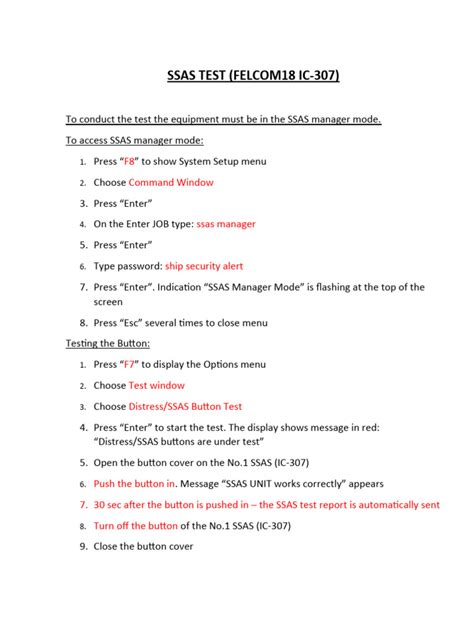 Ssas Test Instruction Pdf