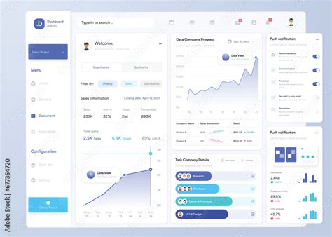 Ui Ux Infographic Dashboard Ui Design With Graphs Charts And Diagrams Web Interface Template