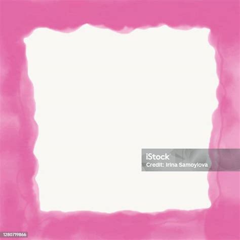 벡터 플랫 스타일로 수채화 효과가있는 핑크 프레임 테두리 텍스트 템플릿 카드 초대 표지 포스터를 위한 공간 모던 양식에 대한 스톡 벡터 아트 및 기타 이미지 Istock