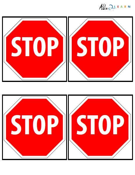 Stop Sign Cards Printable Stop Sign And Wait Visuals For Classroom