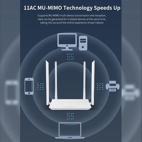 Wifi Router With 4 Antennas Dual Band Ac1200 Gigab Grandado