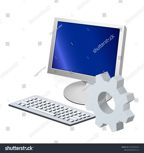 Personal Computer System Unit Gear Icon Stock Vector Royalty Free Shutterstock