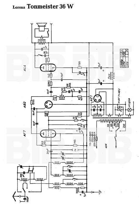 Schaltplan Für Lorenz Typ Tonmeister 36 W