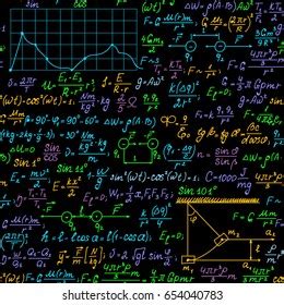 Multicolored Physics Vector Seamless Pattern Handwritten Stock Vector Royalty Free