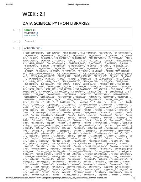6 WEEK 2 Python Libraries Computer Science And Engineering Studocu