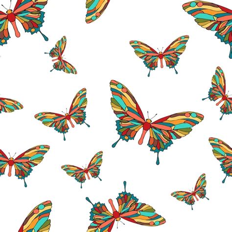 Premium Vector Beautiful Butterfly Seamless Pattern Vector Illustration Premium Vector Beautiful Butterfly Seamless Pattern Vector Illustration