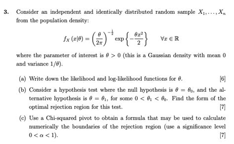 Solved 3 Consider An Independent And Identically