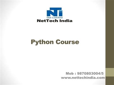 Ppt Become Python Developer From Nettech India Powerpoint