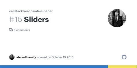 Sliders · Issue 15 · Callstackreact Native Paper · Github