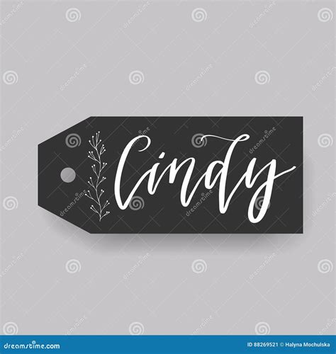 Cindy Female Name Gold 3d Icon On White Background Decorative Font Template Signature