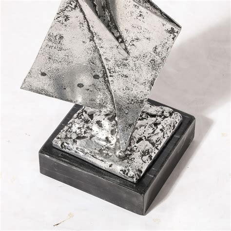 Mid Century Modernist Cast And Welded Aluminum Abstract Sculpture By