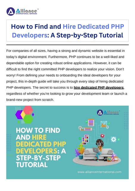 how to find and hire dedicated php developers a step by step tutorial pdf