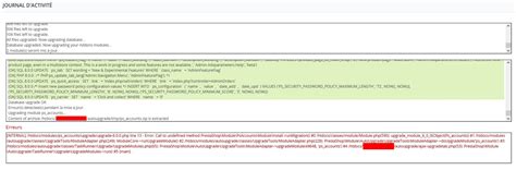 Failed To Update To Issue PrestaShop PrestaShop GitHub
