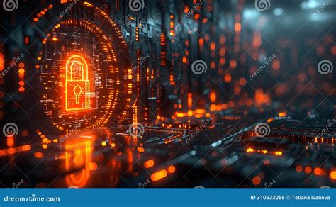Code Matrix Secured By Encryptions Lock Stock Illustration
