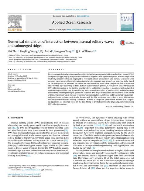 Pdf Numerical Simulation Of Interaction Between Internal Solitary