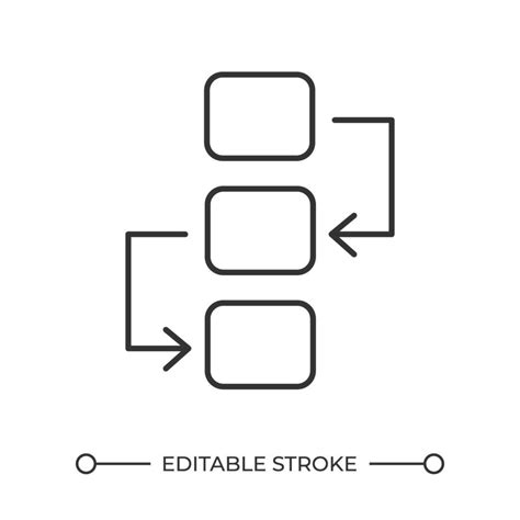 Flowchart Linear Icon Work Process Step By Step Organization Project Management Tool Process