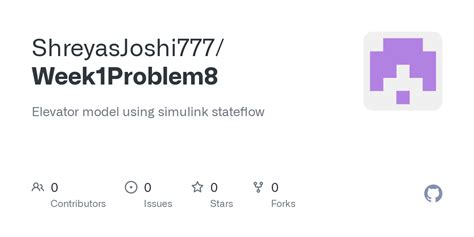 GitHub ShreyasJoshi Week Problem Elevator Model Using Simulink Stateflow