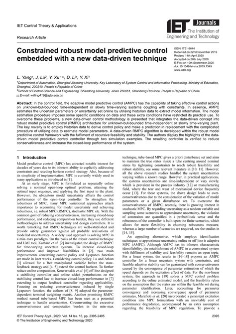 Constrained Robust Model Predictive Control Embedded With A New Data