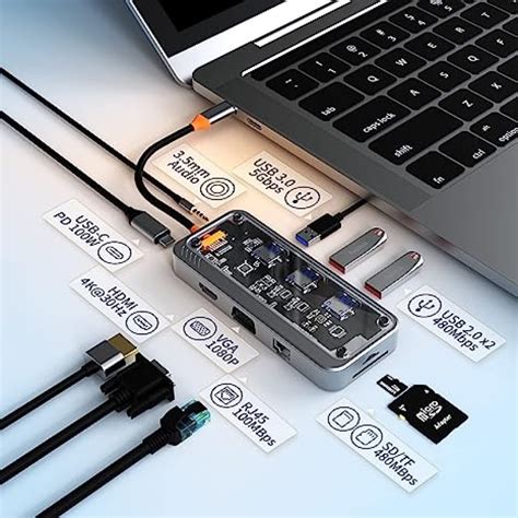 Buy Transparent Design 10 In 1 USB C Hub Docking Station In Nepal Expand Your Connectivity