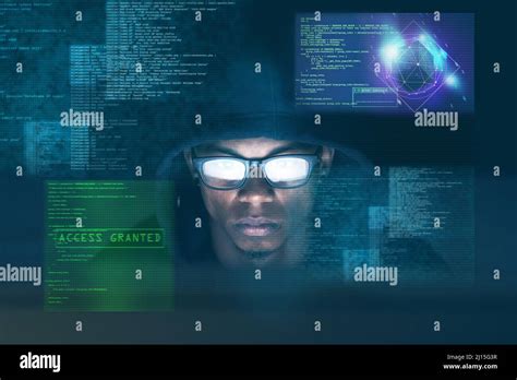 He Makes Hacking Look Easy Cropped Shot Of A Young Man Hacking Into A