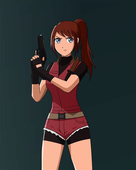 Artstation Resident Evil 2 Claire Redfield Anime Fanart