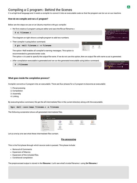 Compiling A C Program Behind The Scenes Pdf Compiler Source Code