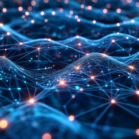 Abstract Neural Network Concept With Interconnected Nodes And Lines In