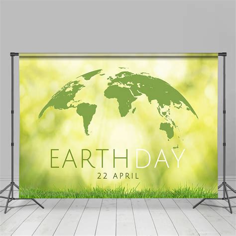 Greeny Grass Sunshine Happy Earth Day Party Backdrop Lofaris