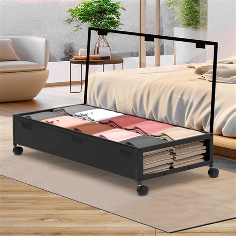 Mixcmax Contenedores De Almacenamiento Debajo De La Cama Con Ruedas