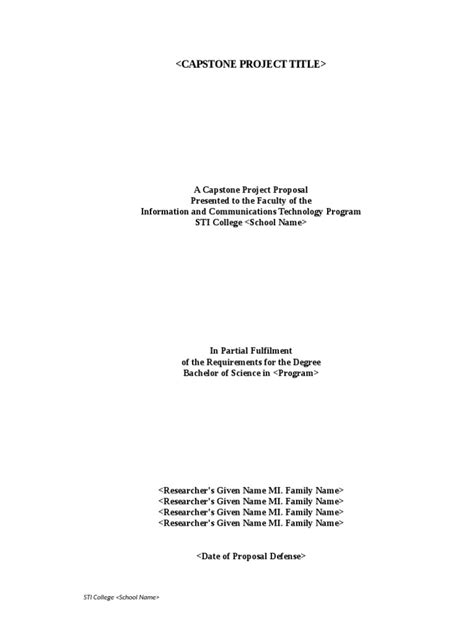Capstone Project Title Pdf Software