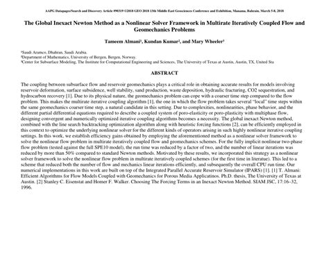 pdf the global inexact newton method as a nonlinear solver framework