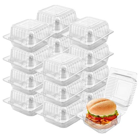 200 Pack 5 X 5 Inch Clear Plastic Disposable Clamshell