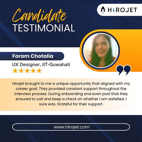 Hirojet On Linkedin Candidatesuccess Testimonial Hirojet Uxdesigner Careergrowth Hirojet