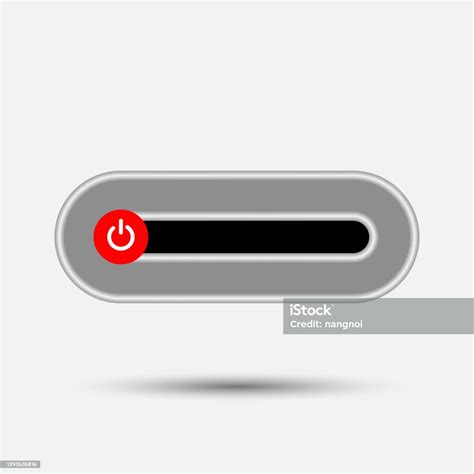 오프 스위치 토글에 실버 버튼 라운드 배경슬라이더 스타일의 전원 버튼 오프 버튼은 흰색 배경에 빨간색 원에 둘러싸여 권위에 대한 스톡 벡터 아트 및 기타 이미지 Istock