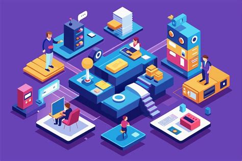 The Design Showcases Various Elements Of A Customizable Isometric