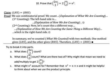 Video Solution Claim Lhs Rhs Proof We Will Use A Combinatorial