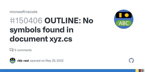 OUTLINE No Symbols Found In Document Xyz Cs Issue Microsoft Vscode GitHub