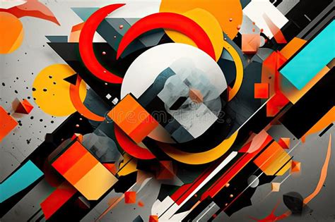 Collision Of Bold Typography And Abstract Shapes Creating A Visually