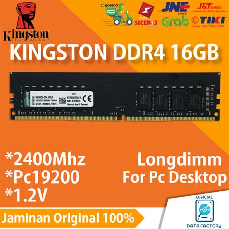 Jual Ram Pc Kingston Ddr4 16gb Pc19200 2400mhz Longdimm Memory Pc Desktop Kota Surabaya