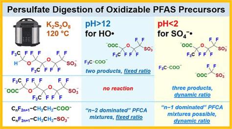 Nafion 相关氟化醚磺酸盐的氧化转化：与传统 Pfas 结构的比较以及酸性过硫酸盐消解用于 Pfas 前体分析的机会
