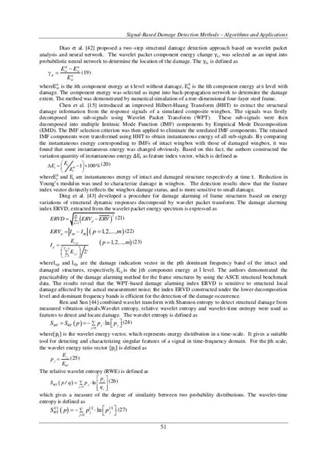 Signal Based Damage Detection Methods Algorithms And Applications