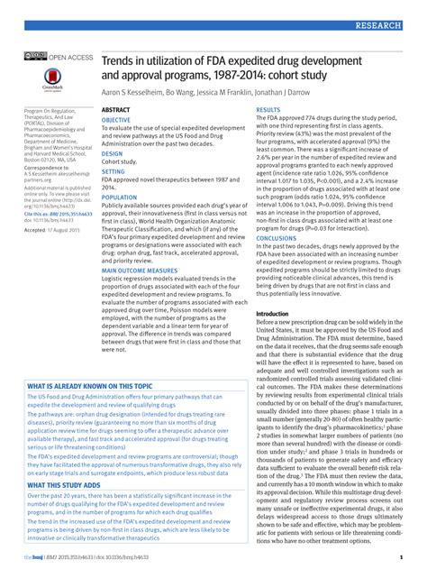 Pdf Trends In Utilization Of Fda Expedited Drug Development And