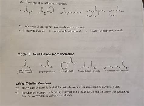 solved name each of the following compounds draw each of the