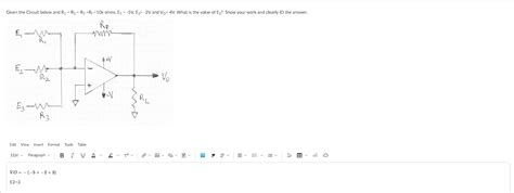 solved given the following circuit find vo for ei 2v