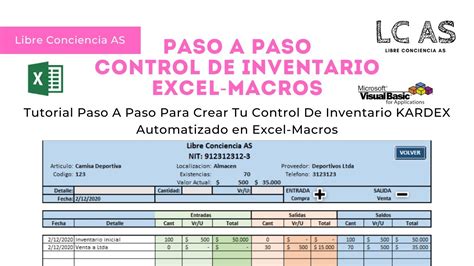 Tutorial Crear Sistema de CONTROL INVENTARIO KARDEX Automática Excel