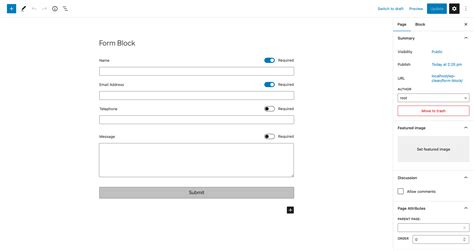 Form Block Wordpress Plugin